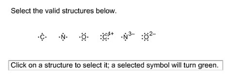 solved select the valid structure below click on a