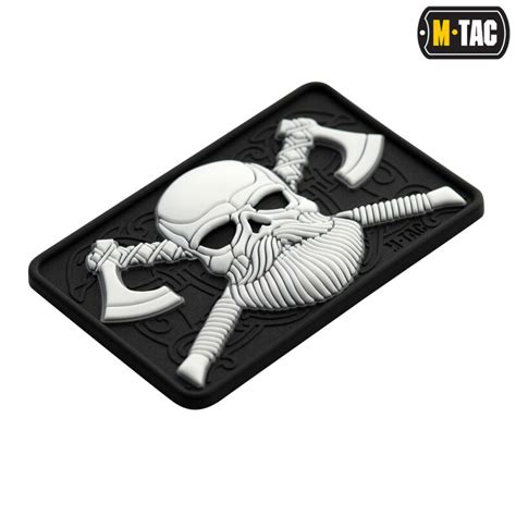 Bearded Skull Patch Black White 3d Rubber Patch Jackets To Go Berlin We Make Patches Jtg