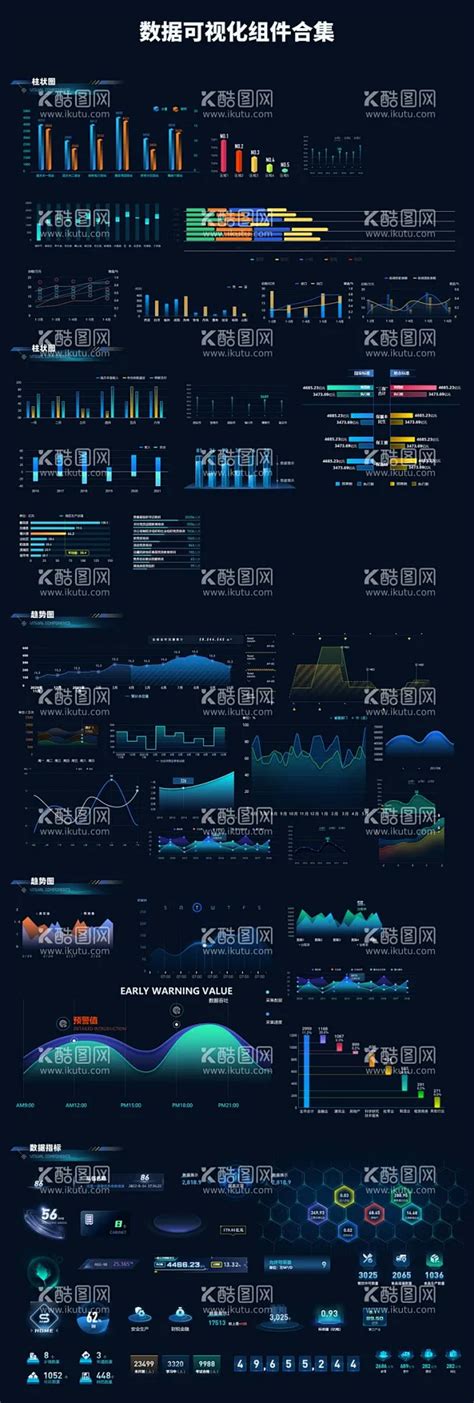 数据可视化组件智慧数据ui设计 源文件下载【酷图网】ui设计 界面设计 数据 可视化 组件 智慧 数据 柱状图 科技 花瓣网