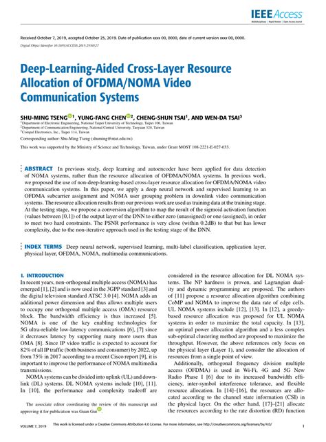 Pdf Deep Learning Aided Cross Layer Resource Allocation Of Ofdmanoma