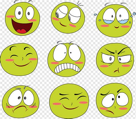 이모티콘 웃긴 얼굴 녹색 원 Png Pngwing