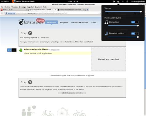 Advanced Audio Menu GNOME Shell Extensions