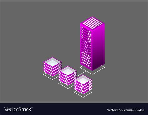 Mainframe Powered Server High Technology Concept Vector Image