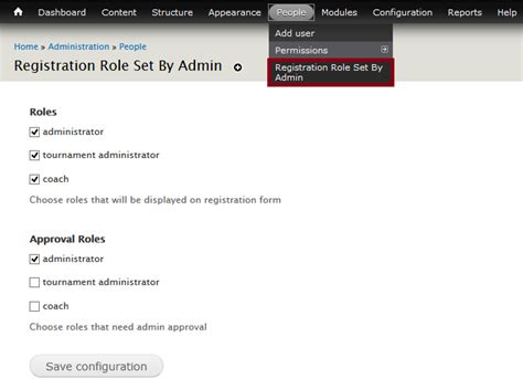 Select Registration Roles