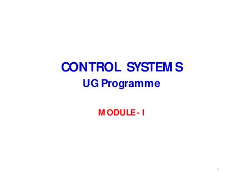 m 1 control systems module 1 control systems ug programme module i