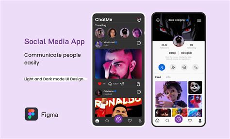 social media app ui design on behance