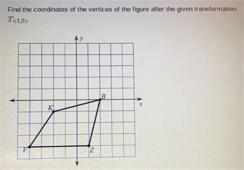 solved find the coordinates of the vertices of the figure after the