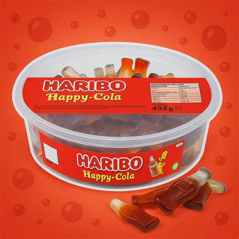 Haribo Happy Cola Bottles Tub 492g Retro Sweets Online