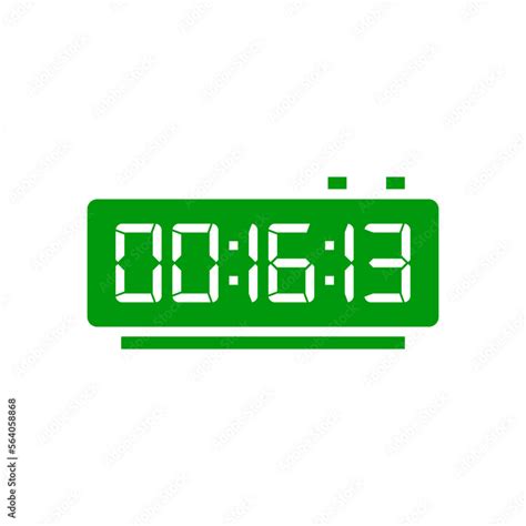 Digital Clock Number Set Electronic Figures Vector Illustration