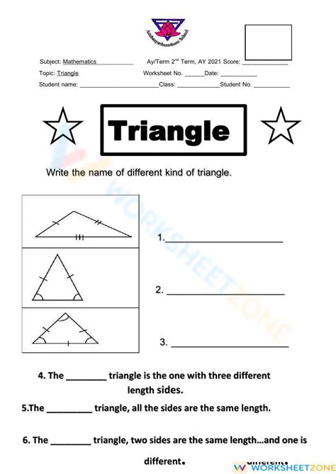 Classifying Triangles Worksheet