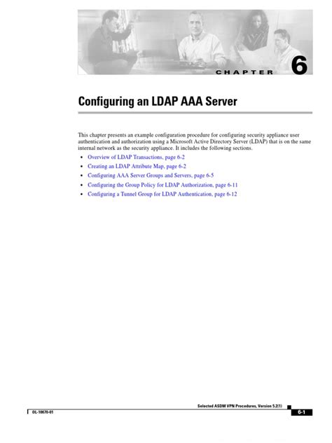 Configuring An Ldap Aaa Server Selected Asdm Vpn Procedures Version 52 1 Ol 10670 01 Pdf