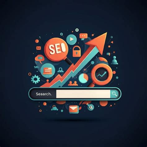 Search Engine Optimization Concept Art Features Colorful Icons Like A