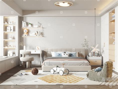 【儿童房3d模型】 现代vr无灯光有贴图max2016儿童房3d模型下载 Id1453382 免费3dmax模型库 青模3d模型网