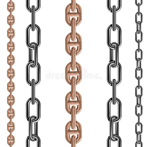 Chains Link Strength Connection Vector Seamless Pattern Of Metal Linked Parts And Iron Equipment