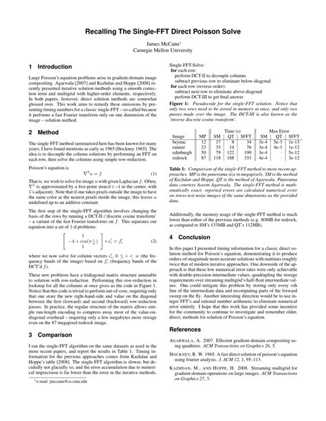 Pdf Recalling The Single Fft Direct Poisson Solve