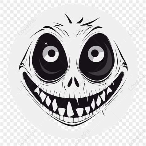 Jack Skellington Face Vector Sticker Cartoon Png Free Download And