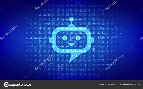 robot chatbot head icon sign made binary code chatbot assistant stock