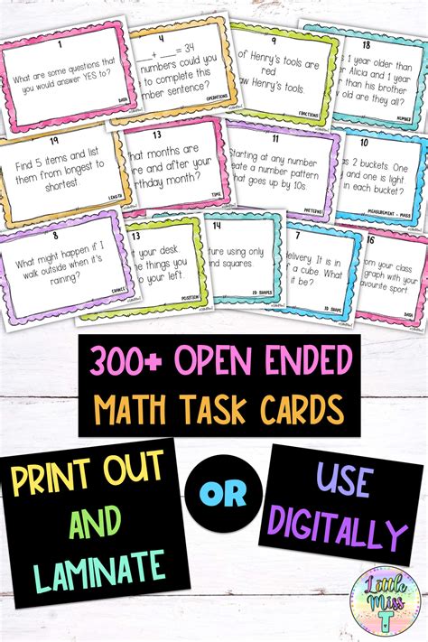 300 Open Ended Questions Math Task Card Bundle Made By Teachers