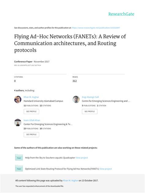 Flying Ad Hoc Networks Fanets A Review Of Communication