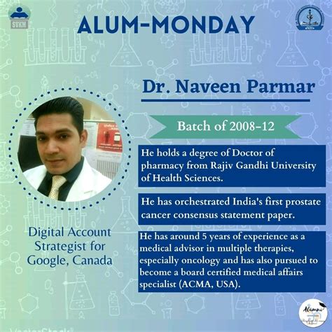 Svkms Bncp On Linkedin On This Week Of Alum Monday We Are Delighted To Present To All Of You Our…