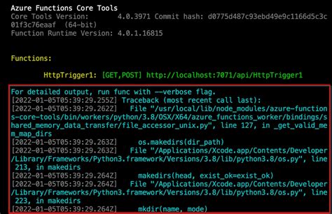 Running Azure Function Locally Fails On Macos · Issue 2130 · Azure