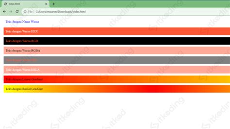 Warna CSS Format Penulisan Warna Di CSS Dan Contohnya