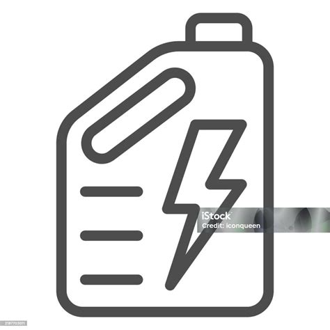 가솔린 캐니스터 라인 아이콘 급유 사이클 개념 벡터 그래픽 흰색 배경에 자동차 오일 용기 기호 모바일 또는 웹 디자인을위한 개요 스타일 아이콘 0명에 대한 스톡 벡터 아트