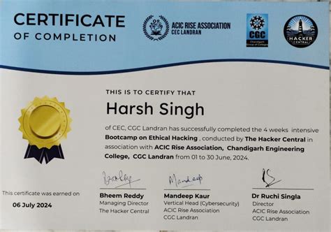 Harsh Singh On Linkedin Ethicalhacking Internship Training Cybersecurity Careergrowth…