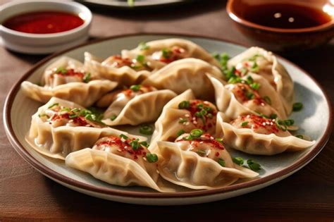 Premium AI Image | Mandu or mandoo with chopsticks are dumplings in ...