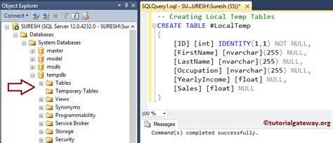 Temp Table In Sql Server