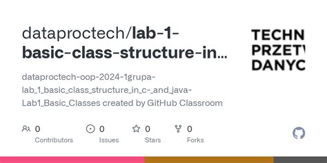 Github Dataproctechlab 1 Basic Class Structure In C And Java