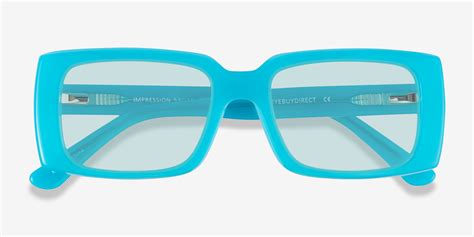 Impression Rectangle Aqua Frame Prescription Sunglasses Eyebuydirect