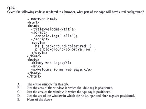 Solved Q Given The Following Code As Rendered In A Chegg