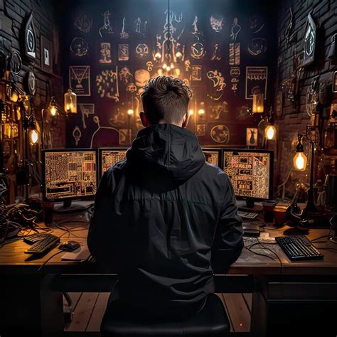 Premium Ai Image Artificial Intelligence Technology Hacker Digital Room Black Hat Hacker