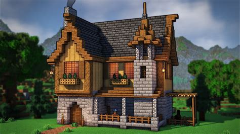 Minecraft How To Build A Medieval Starter House Tutorial Youtube