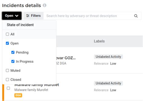 incident filters