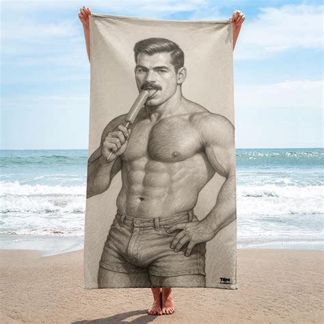 Lollipop Towel Tom Of Florence Gay Moustache Etsy