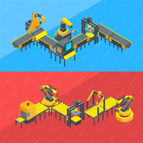 Premium Vector Isometric Conveyor Elements