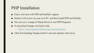 Introduction To PHP PPT
