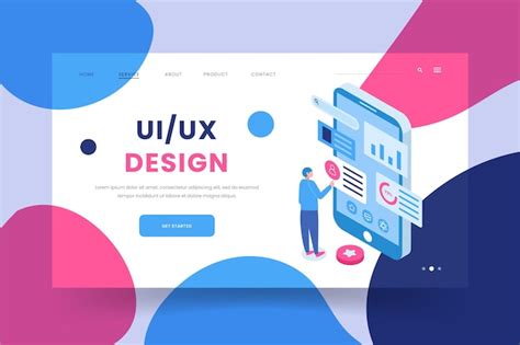 Premium Vector Isometric Ui Ux Landing Page Template