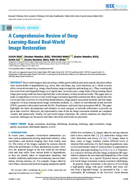 Pdf A Comprehensive Review Of Deep Learning Based Real World Image