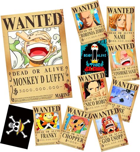 Tyzzhoa 11 Pcs Anime [op] Wanted Bounty Posters 11×15 In Nika Luffy 3