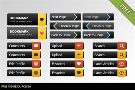 按钮集合——psd素材 Psd 【ovo图库】