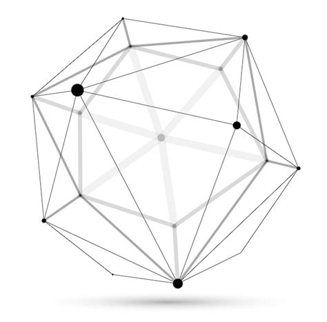 Premium Vector Dimensional Lattice Sphere Vector Abstraction 3d Polygonal Design Abstract