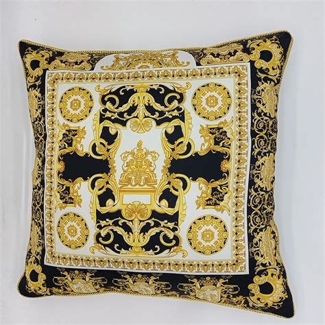 Badu Bg Луксозна ретро златна флорална сатенена калъфка за възглавница Европейска класическа