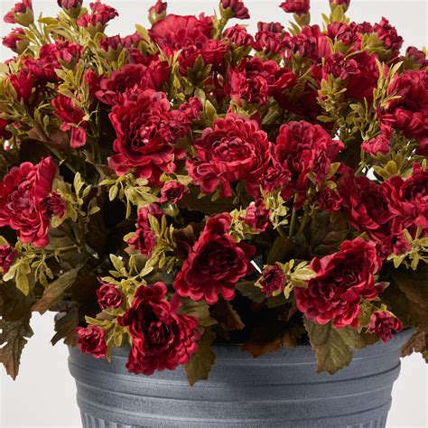 Faux Autumn Mum Bush Foliage Outdoor Fall Arrangement Urn Filler Ava