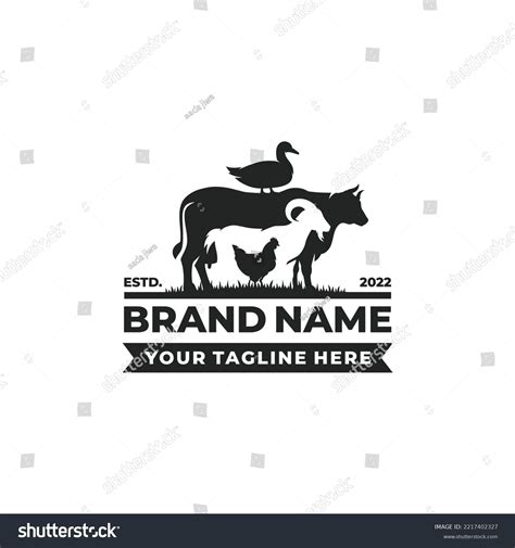 Farm Animal Logo Design Vector Stock Vector Royalty Free 2217402327