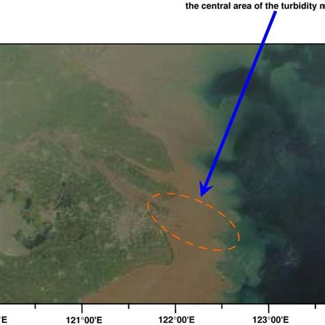 A Close View Of The Surface High Turbidity Water Showing The Front Of