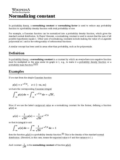 normalizing constant pdf