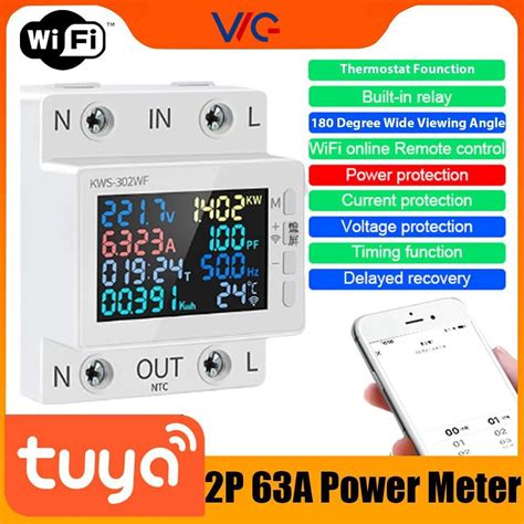 Digital Hz Frequency Meter Din Rail Smart Meter Energy Meters 2 Phase